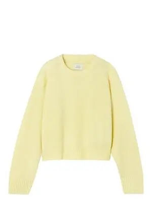 Loulou De Saison Bruzzi Cropped Wool And Cashmere-blend Sweater - Yellow