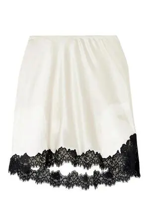 DÔEN Giuliette Floral-print Silk-charmeuse Skirt - White