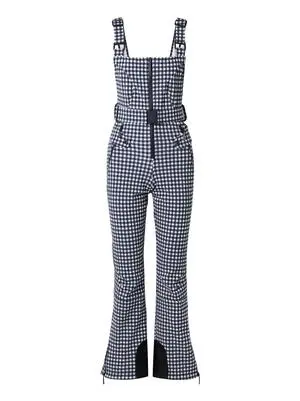 Cordova Gingham Seersucker Ski Salopettes With Belt - Blue