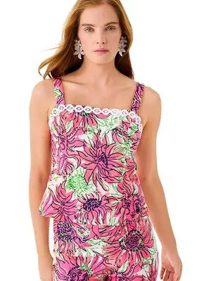 LILLY PULITZER Tarni Lace Top - Coconut Shine Your Bright
