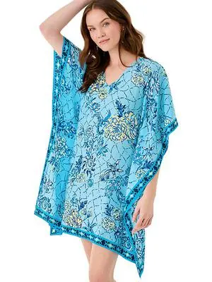 Lilly Pulitzer® Lindamarie Silk Caftan - Bellevue Blue Breakers Beach Engineered Caftan