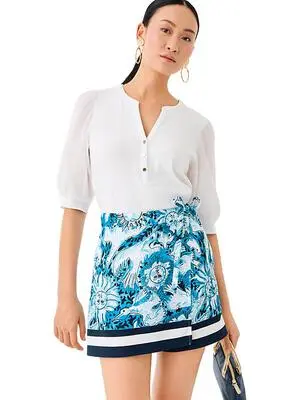 Lilly Pulitzer® High Rise A-line Mini Skort - Bellevue Blue Lilly Gulls Engineered Skort