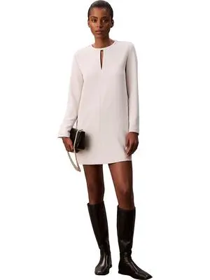 Calvin Klein Crepe Tailored Mini Dress - Chalk