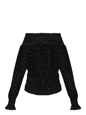 SELF-PORTRAIT Lurex Thread Top - Black