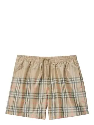 Burberry Gradient Check Swim Shorts - Sand Beige