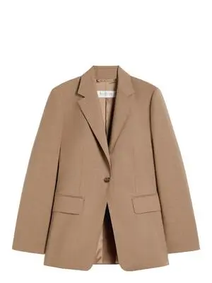 Max Mara Single-breasted Wool Blazer - Hazelnut Brown