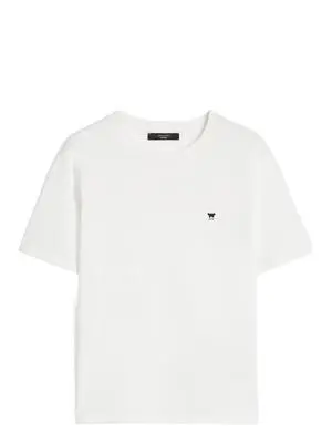 Max Mara Cotton T-Shirt With Embroidered Detail Optical White