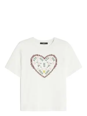 Max Mara Graphic Print Cotton T-shirt - White