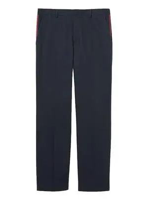 Gucci Cotton Twill Pant With Web Detail - Blue