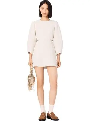 Maje Cotton Tweed-effect Mini Dress - Ecru