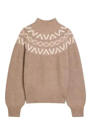 Varley Marcie Fair Isle Knit Jumper - Brown