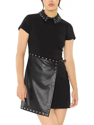 Likely Elia Faux Leather Dress - Black
