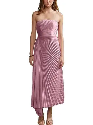 AMUR Everyn Pleated Gown - Pink Clay