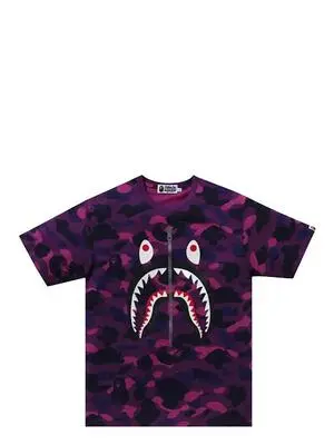A BATHING APE Camo Shark 1j80109010 Tee Shirt Purple