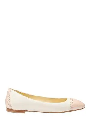 Sarah Flint X Mary Orton Perfect Cap Toe Flat - Ivory Nappa