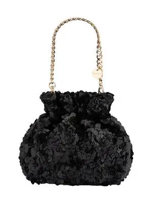 OLGA BERG Mattie Sequin Pouch - Black