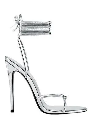 Femme La Athens Lace Up Heel - Silver