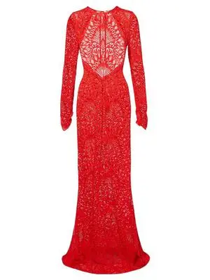 ALEXANDRA MIRO Isabella Lace Maxi Dress - Red