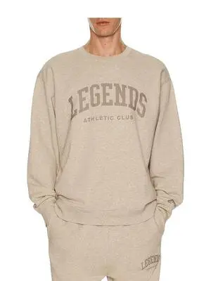 LEGENDS Fairfax Varsity Crew Sweatshirt - Taupe Heather
