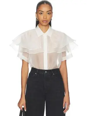 FRAME Organza Cape Top - Cream