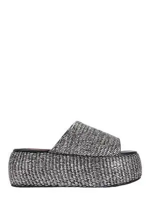SIMONMILLER Cloudy Platform Sandals - Black & Silver