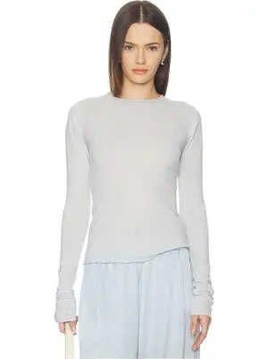 SKIMS Sheer Cashmere Long Sleeve Top - Pearl