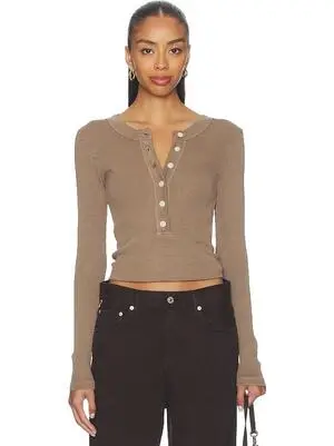 Citizens Of Humanity Varra Henley Top - Cocoa