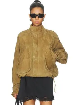 Attico Suede Bomber Jacket - Sand