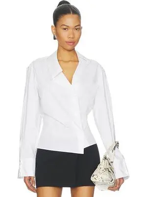 Attico Asymmetrical Shirt - White