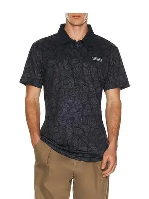 LEGENDS Baldwin Performance Polo In Blue - Stitch Paisley Ink & Dune