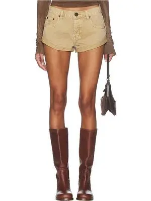 ONETEASPOON Bandits Low Waist Denim Shorts - Warm Tan