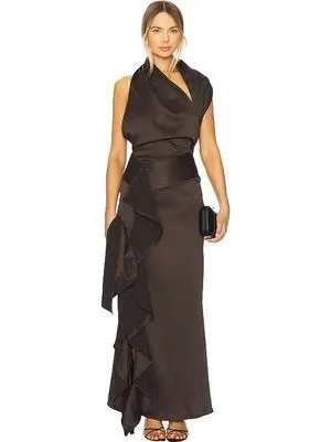 CASONA La Sandunguera Maxi Dress - Dark Olive