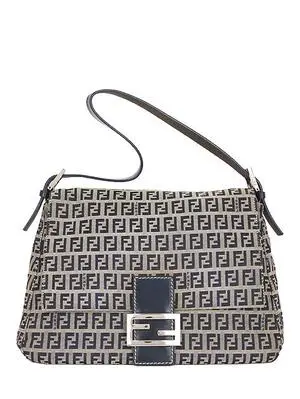FWRD RENEW Fendi Zucchino Mama Baguette Shoulder Bag - Blue