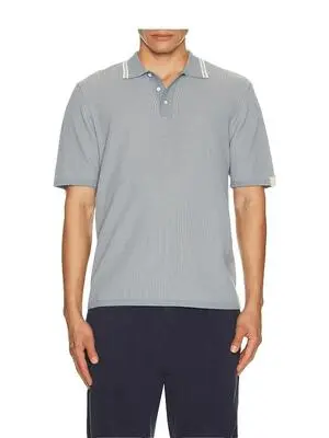 Rag & Bone Harvey Tipped Polo In Blue - Light Blue