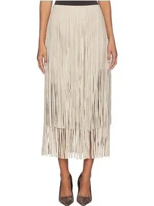 Rag & Bone Jasmine Fringe Skirt - Stone