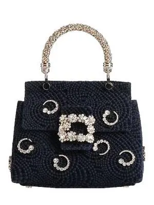 ROGER VIVIER Jacquard Velvet Handbag - Navy