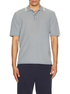 Rag & Bone Harvey Tipped Polo In Blue - Light Blue
