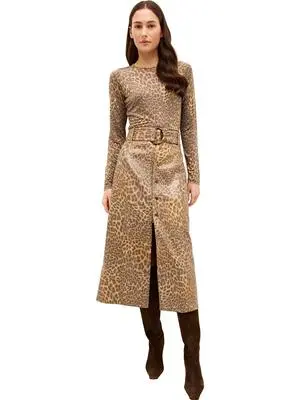 MARIE OLIVER Chelsea Print Skirt - Leopard
