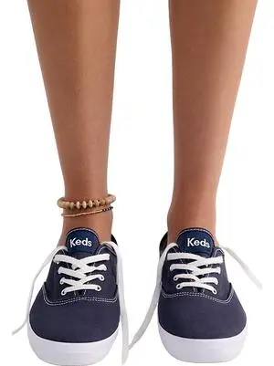 KEDS Champion Canvas Lace-up Sneakers - Navy