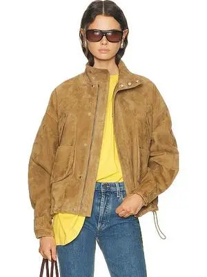 Attico Suede Bomber Jacket - Sand