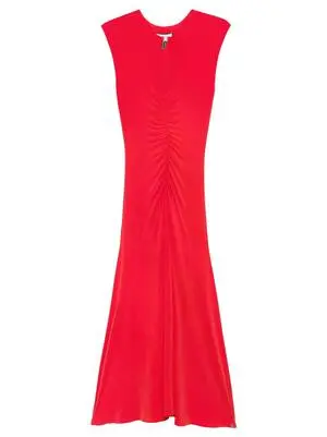 NISSA Ruched Maxi Dress - Red