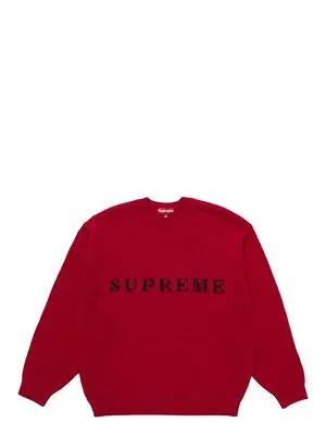 Supreme Contrast Logo Sweater - Red