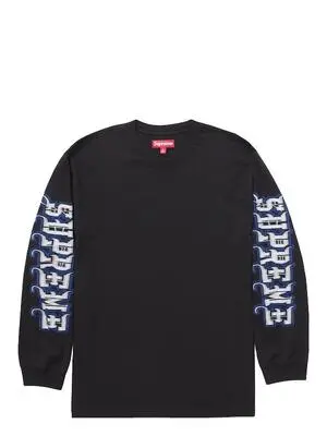 Supreme Intarsia Sleeve Long Sleeve Top - Black