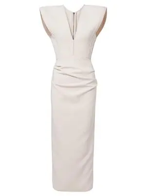 Maticevski Wingtrip Draped Midi Dress - White