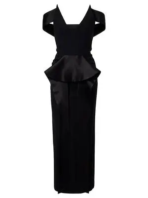 Maticevski Barrier Off-shoulder Satin Midi Dress - Black