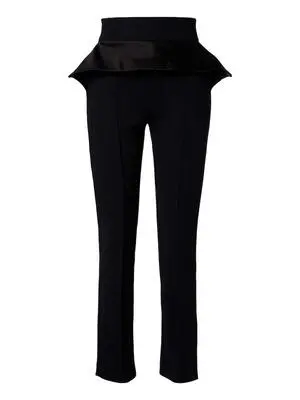 Maticevski Relate Peplum Satin Slim Pants - Black