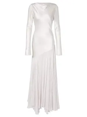 Tove Cordelia Silk Satin And Chiffon Maxi Dress - White
