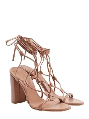 GIANVITO ROSSI 95 Leather Sandals - Pink