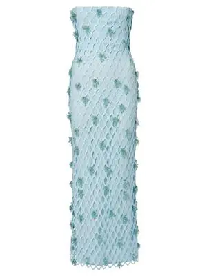 Simkhai Iridessa Sequined Bustier Gown - Blue