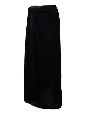 Christopher Esber Knitted Cotton-blend Maxi Skirt - Black